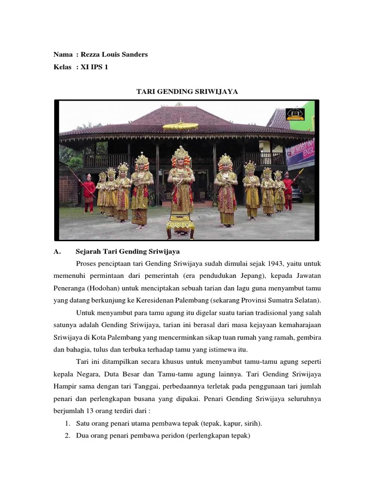 Tari Gending Sriwijaya | PDF