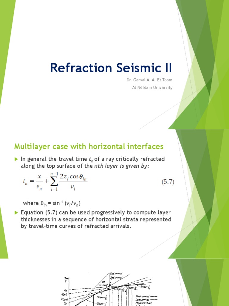 Refraction Seismic II | PDF | Refraction | Line (Geometry)