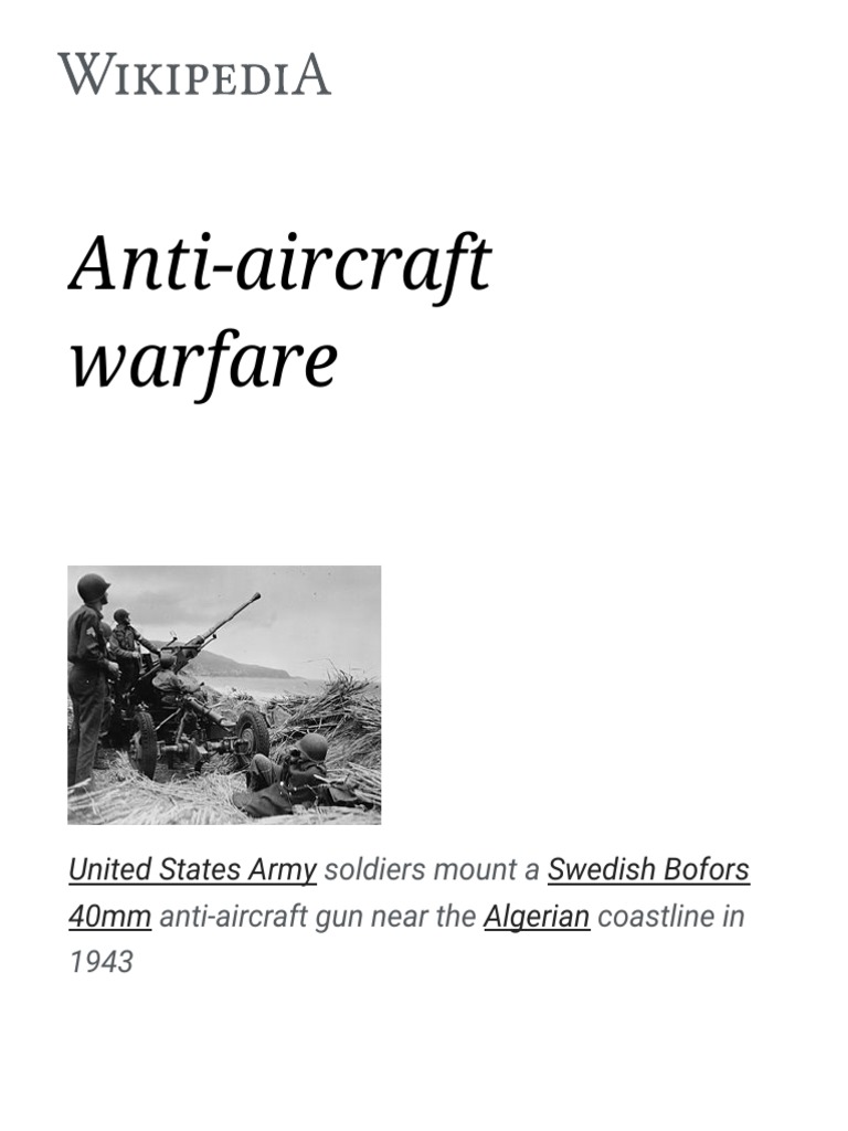 Anti-Aircraft Warfare | PDF | Anti Aircraft Warfare | Artillery