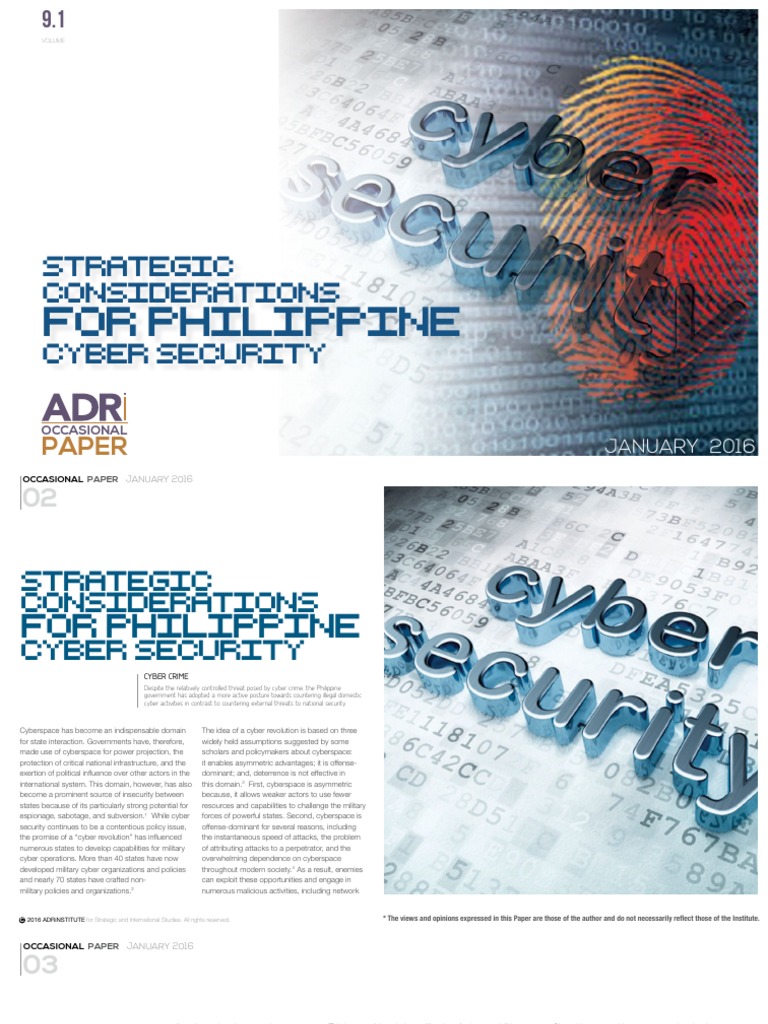 Strategic Considerations For Philippine Cyber Security | PDF | Cyberwarfare | Security