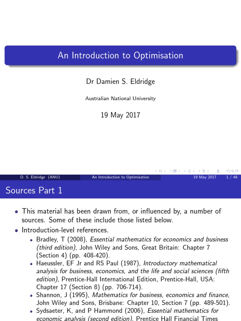 Optimisation Theory | PDF | Mathematical Optimization | Maxima And Minima