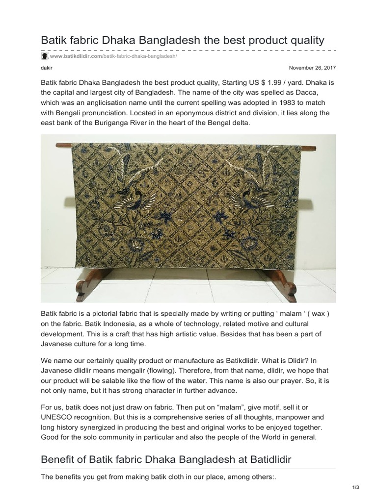 Batik Fabric Dhaka Bangladesh The Best Product Quality | PDF | Dhaka ...