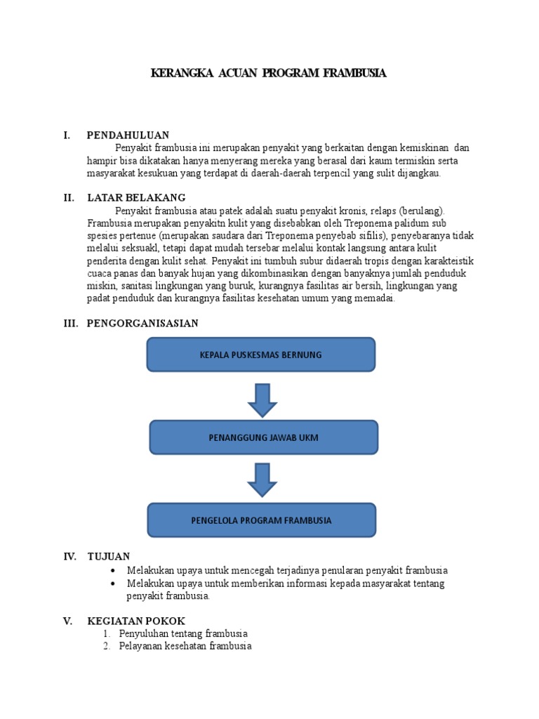 Kerangka Acuan Kerja Frambusia | PDF Kerangka Acuan Kerja Frambusia | PDF