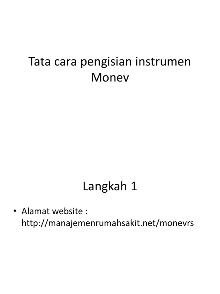 Tata Cara Pengisian Instrumen Monev | PDF