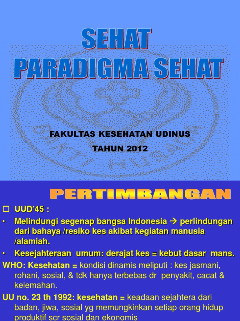 Paradigma Sehat: Pembangunan Kesehatan Holistik | PDF