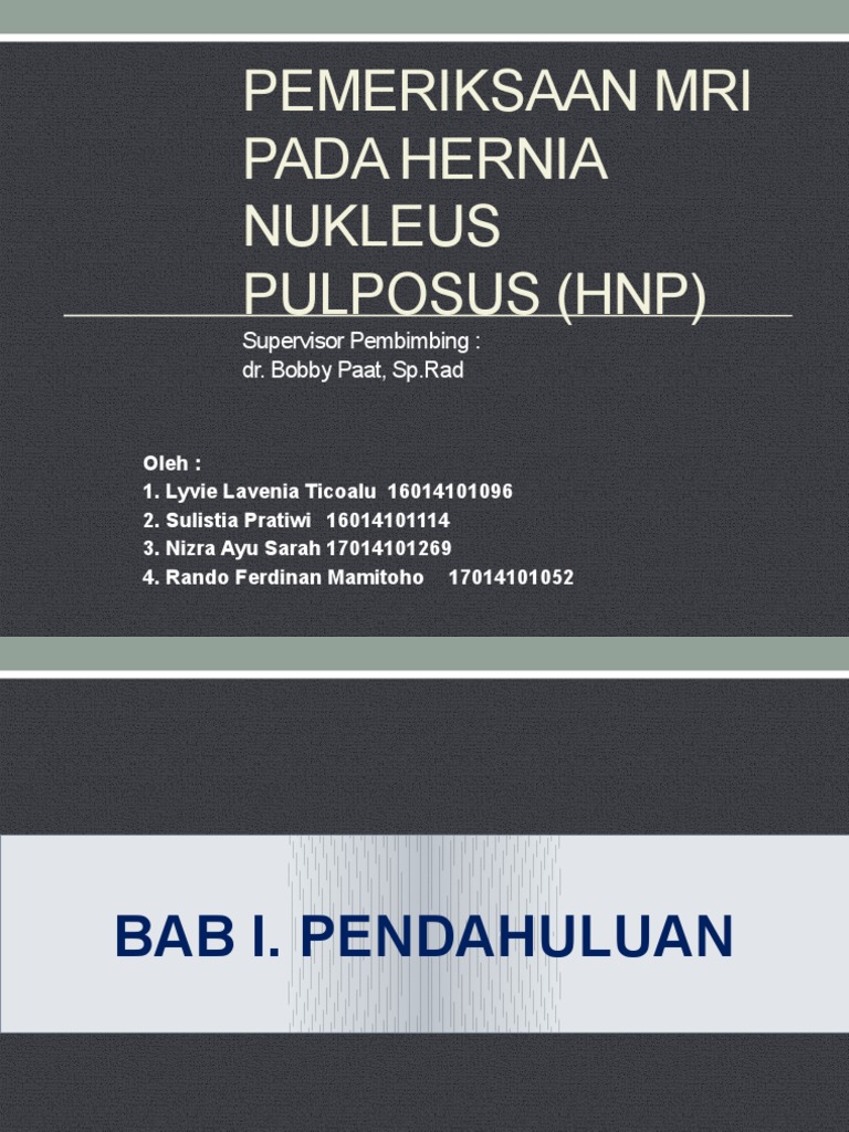 Pemeriksaan Mri Pada Hernia Nukleus Pulposus (HNP) | PDF