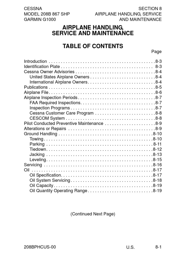 208 AMM - Section-8 | PDF | Federal Aviation Administration | Landing Gear