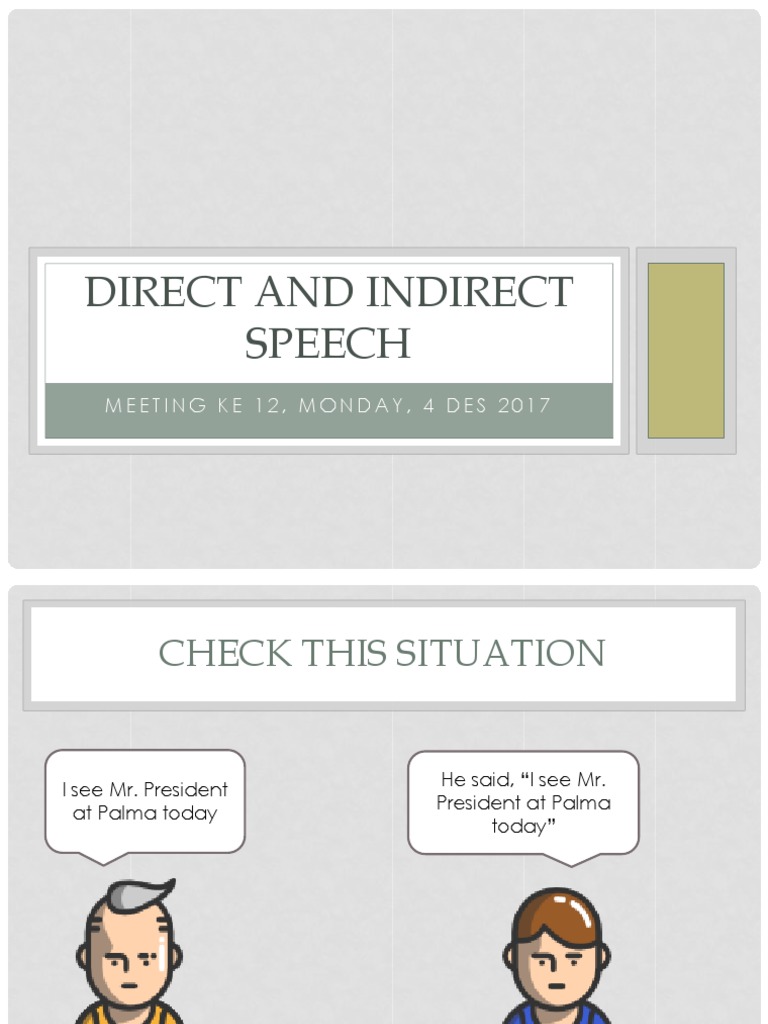 Direct and Indirect Speech | PDF | Grammar | Semantics