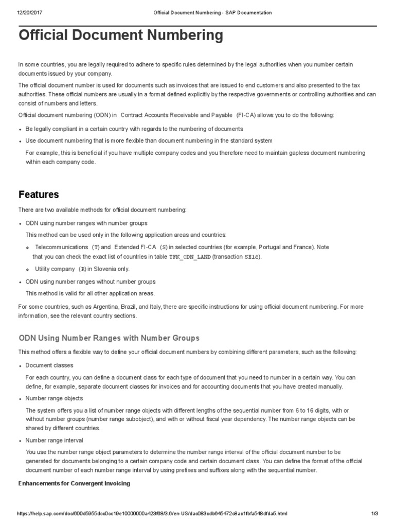 Official Document Numbering in SAP | PDF | Invoice | Computer Programming