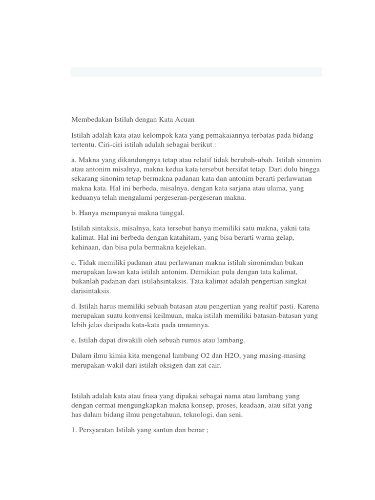 Membedakan Istilah Dengan Kata Acuan | PDF