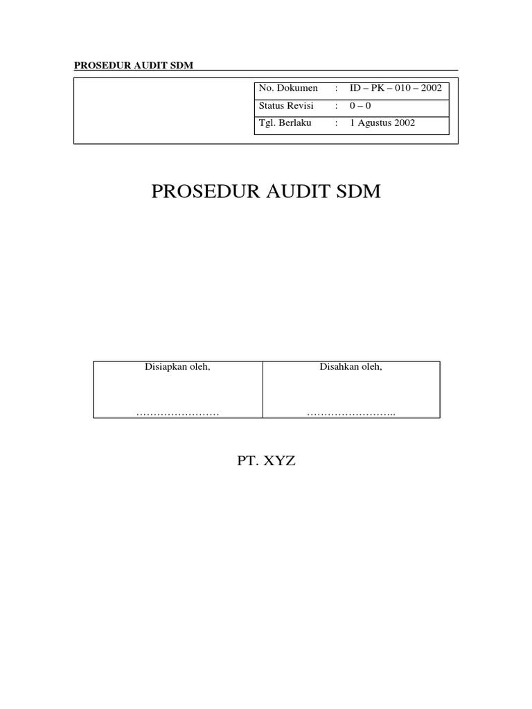 Prosedur Audit SDM | PDF
