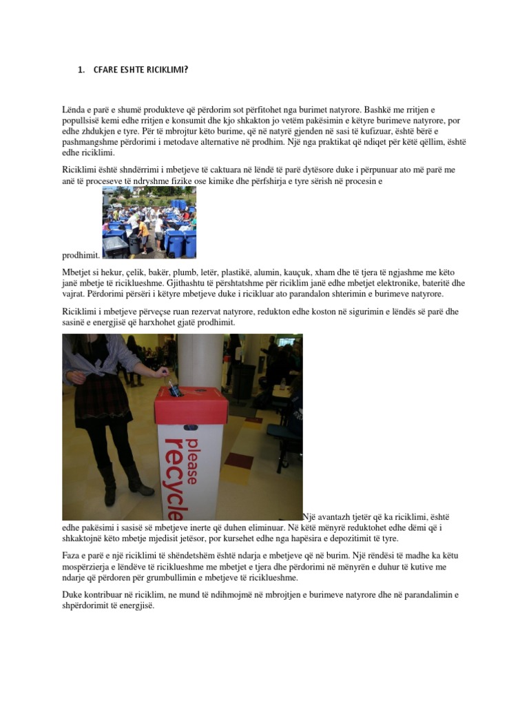 Cfare Eshte Riciklimi | PDF