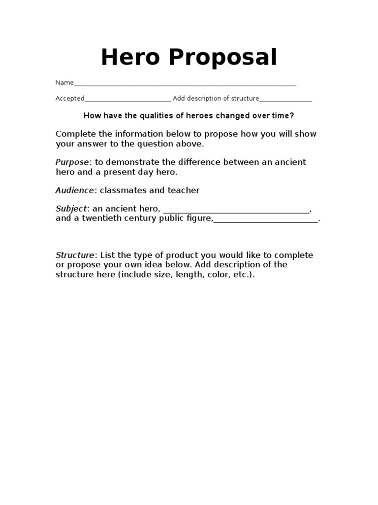Hero Proposal Pdf