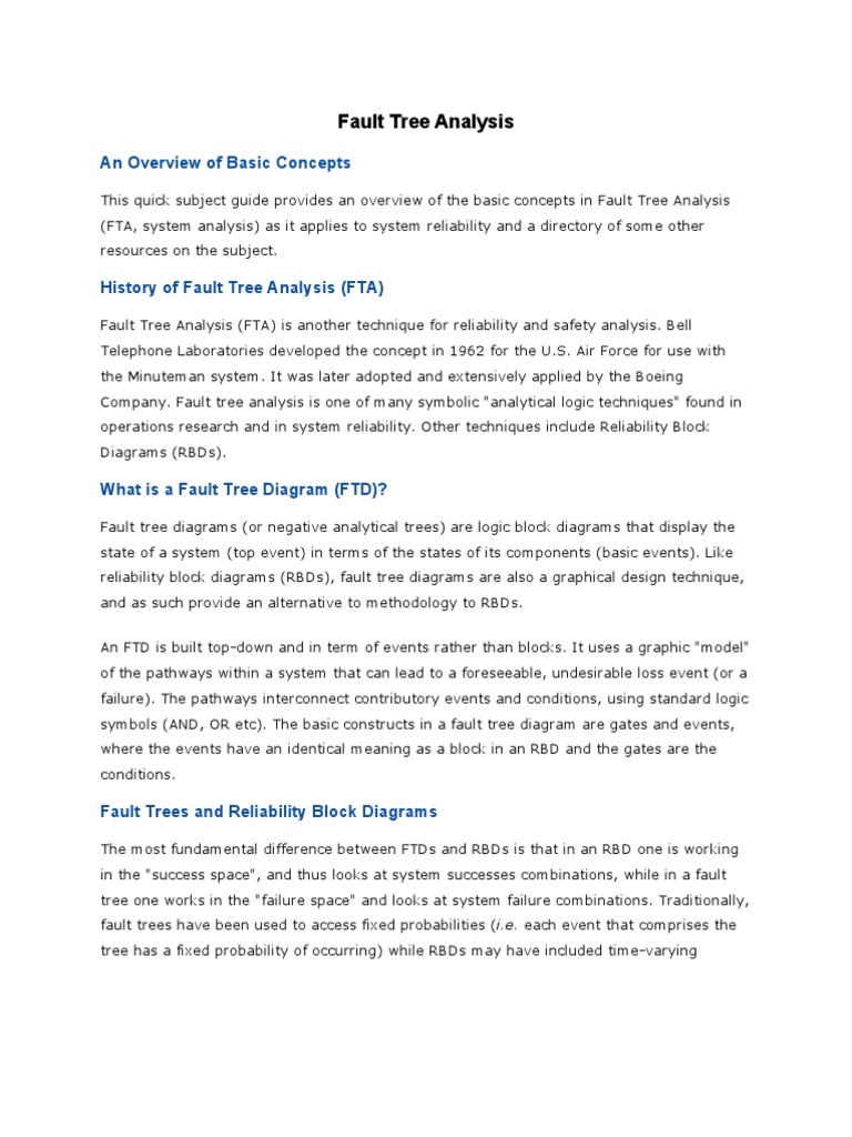 Fault Tree Analysis | PDF | Reliability Engineering | Systems Science
