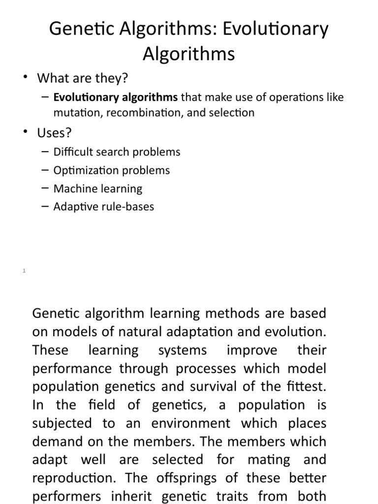 Evolutionary Algorithms N NLP | PDF | Parsing | Genetic Algorithm