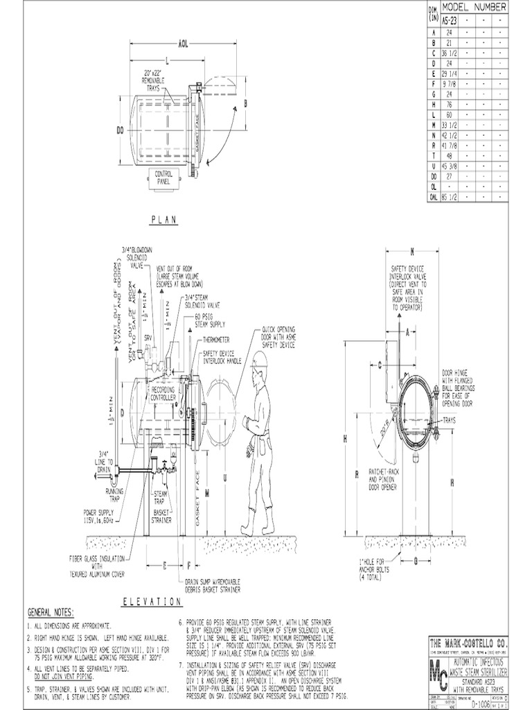 Medical Waste Sterilizer Drawing Package 806 | PDF