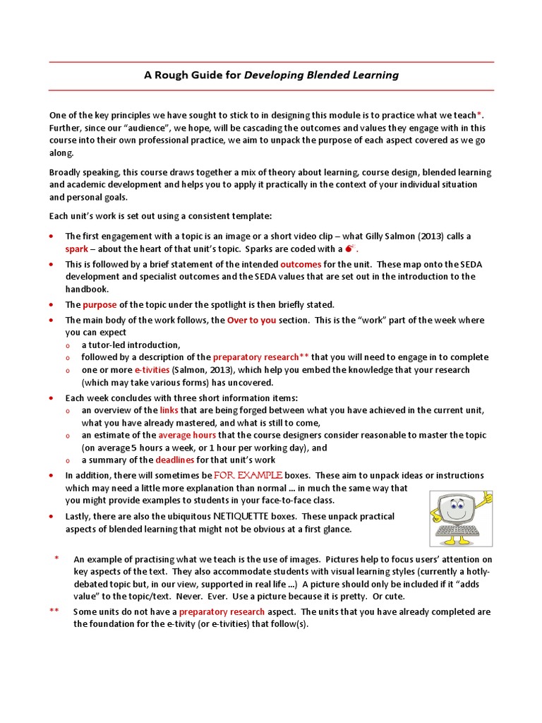 Rough Guide For Developing Blended Learning | PDF | Learning | Communication