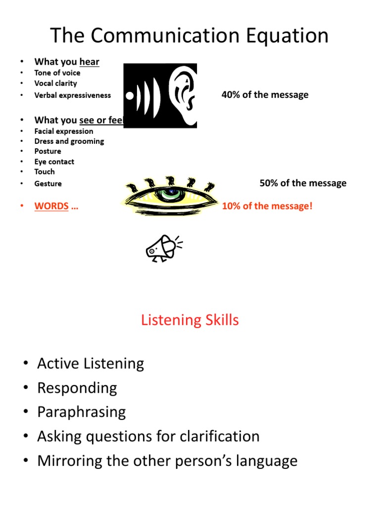 The Communication Equation: - What You Hear | PDF
