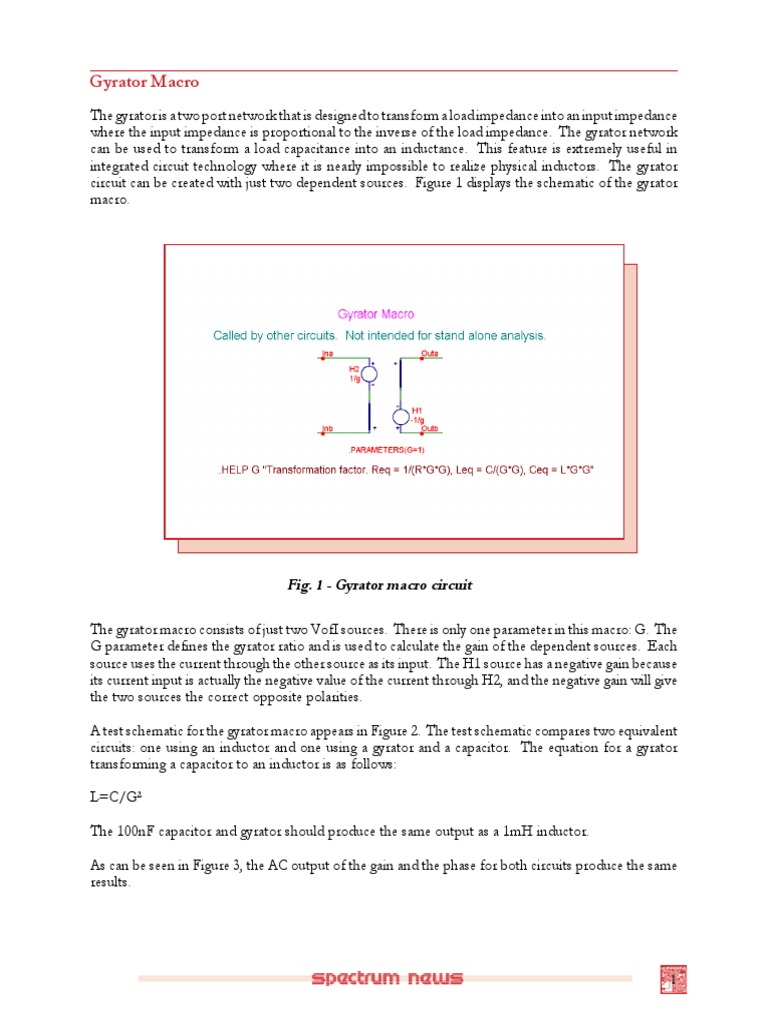 Integrated Circuit Gyrator Guide | PDF
