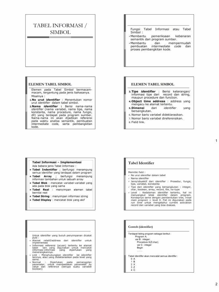 Bab 9 Tabel Informasi Atau Simbol | PDF | Teknologi & Rekayasa