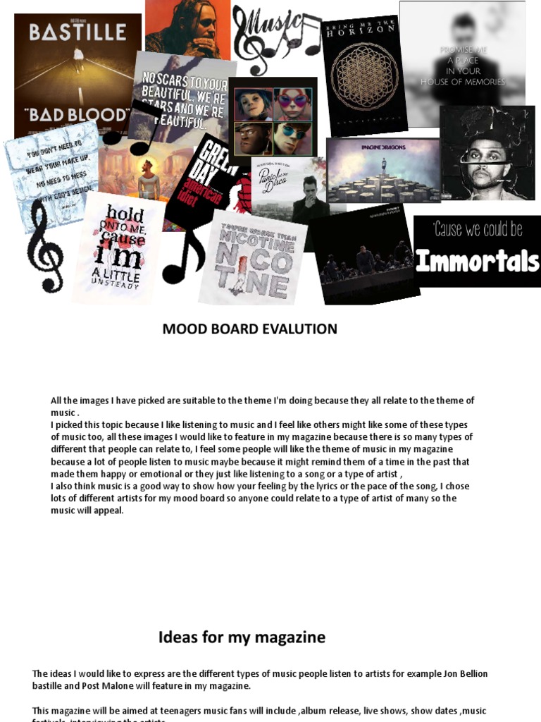 Music Mood Board PDF | PDF | Leisure | Entertainment (General)