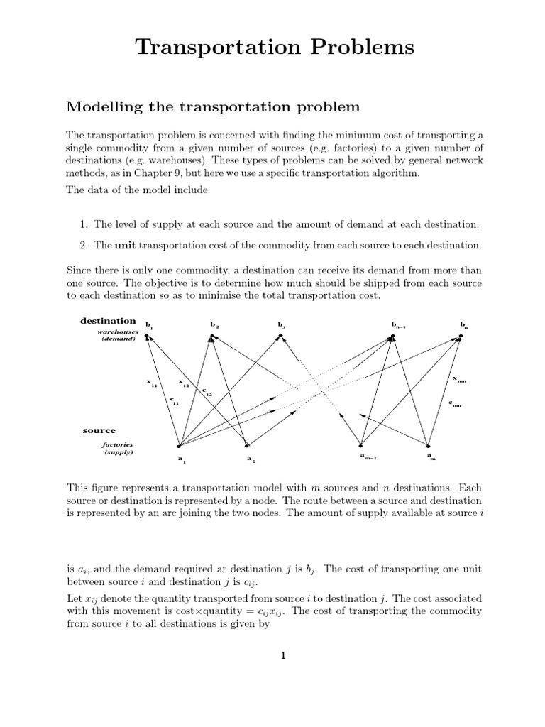 Modeling of Transportation Problem | PDF | Economics | Areas Of ...