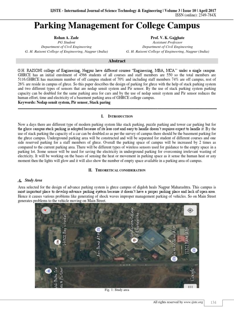 Parking Management For College Campus | PDF | Parking | Parking Lot