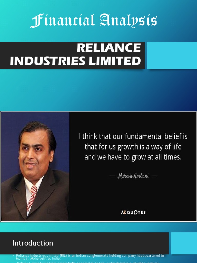 Financial Analysis: Reliance Industries Limited | PDF | Equity (Finance ...
