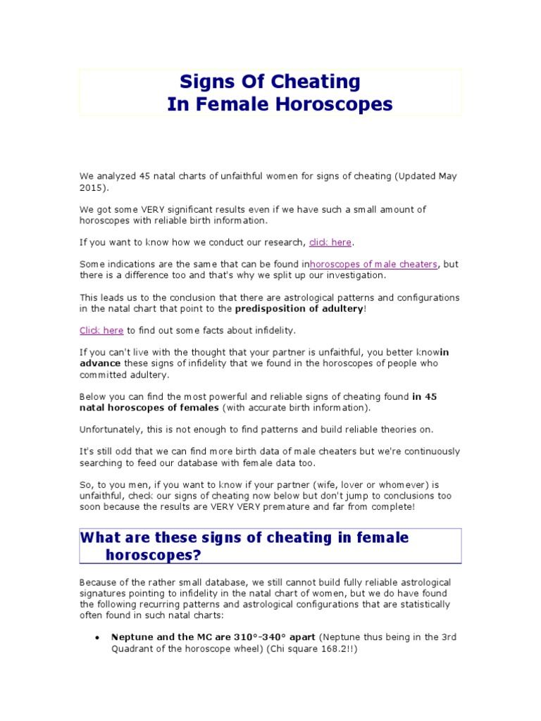 Signs of Potential Infidelity: An Analysis of Astrological Patterns ...