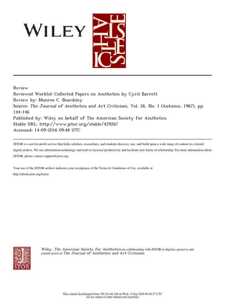 Monroe C. Beardsley | PDF | Reason | Essays