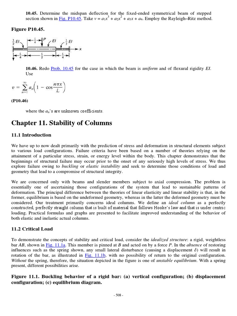 11-Stability of Columns | PDF | Buckling | Column