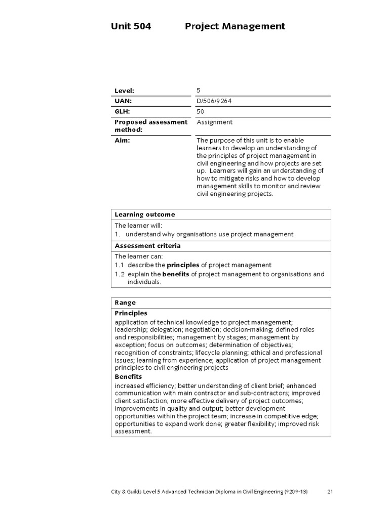 504 Project Management | PDF | Project Management | Risk