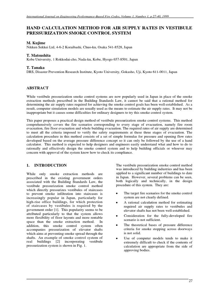 Hand Calculation Method For Air Supply Rates in Vestibule ...