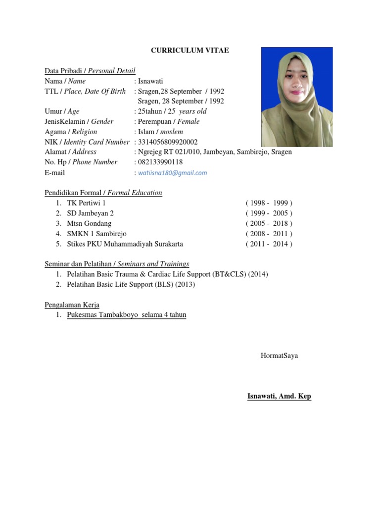 Curriculum Vitae Isna | PDF | Religion And Belief
