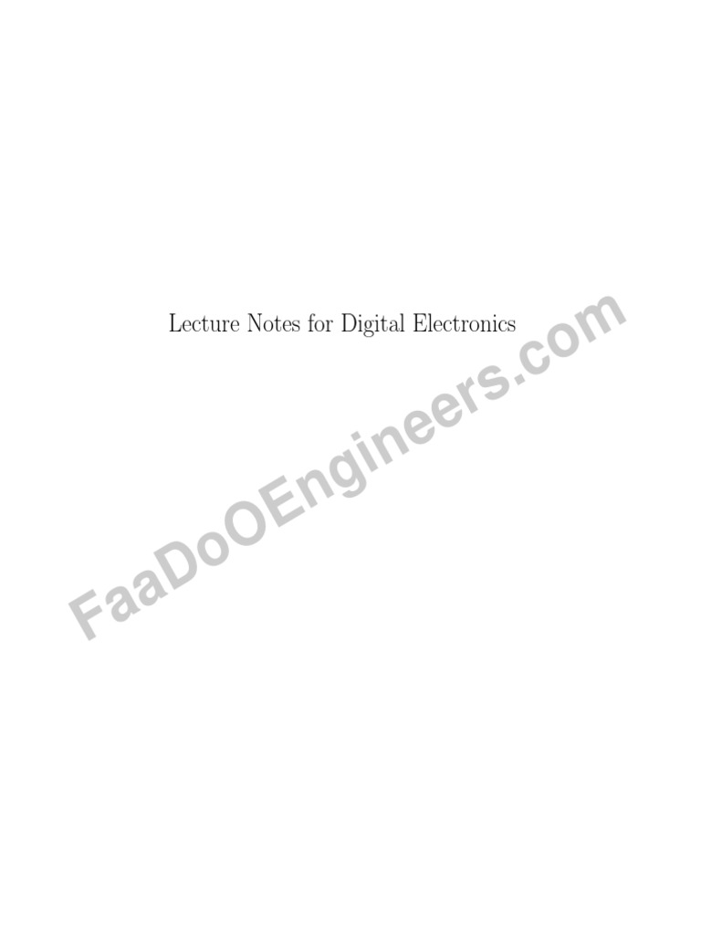 Digital Electronics Lecture Notes | PDF | Digital Electronics | Logic Gate