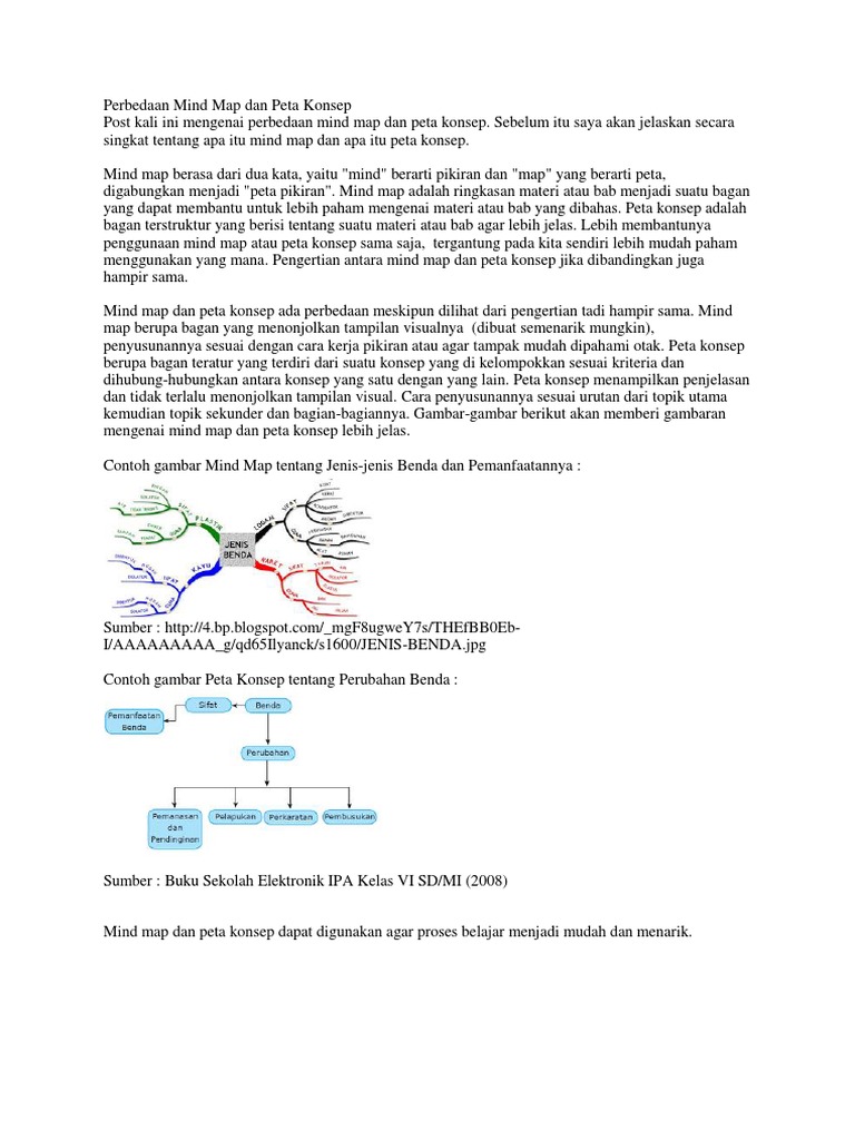 Perbedaan Mind Map Dan Peta Konsep | PDF