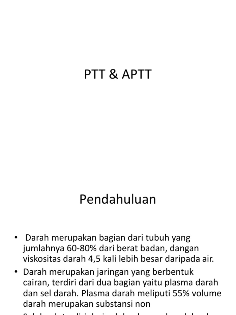 PTT & Aptt | PDF