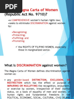 RA 9710 - Magna Carta of WomenII | PDF | Discrimination | Gender Studies