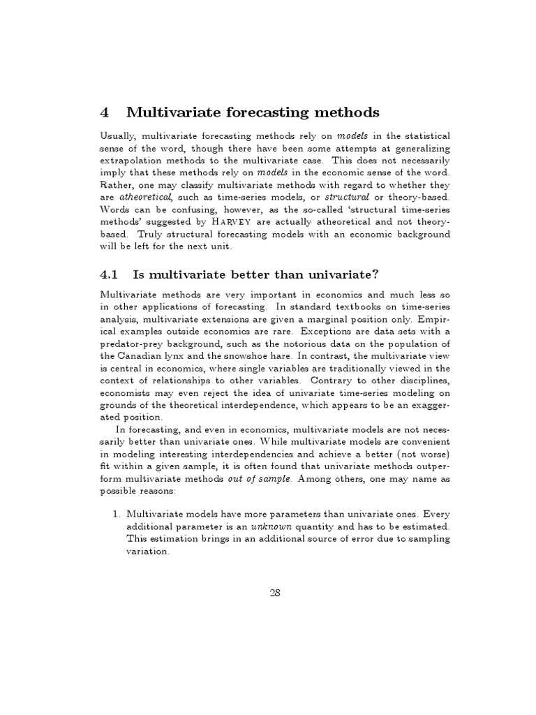 Multivariate Vs Univariate | PDF | Vector Autoregression | Errors And ...