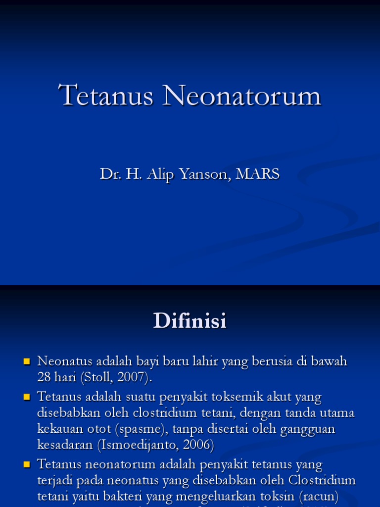 Tetanus Neonatorum: Definisi dan Pencegahan | PDF