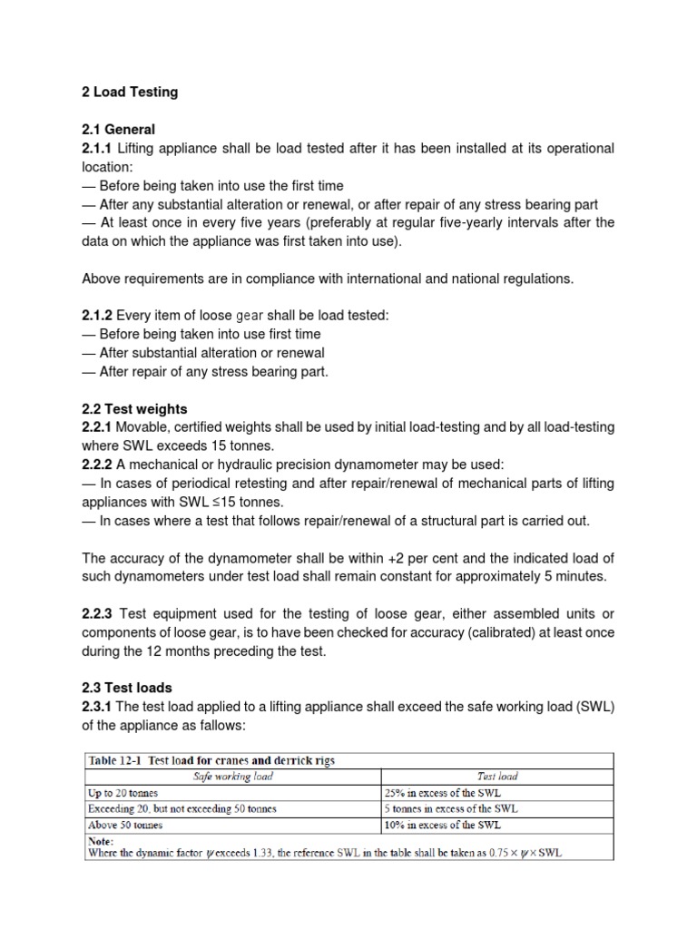 Load Testing | PDF | Crane (Machine) | Structural Load
