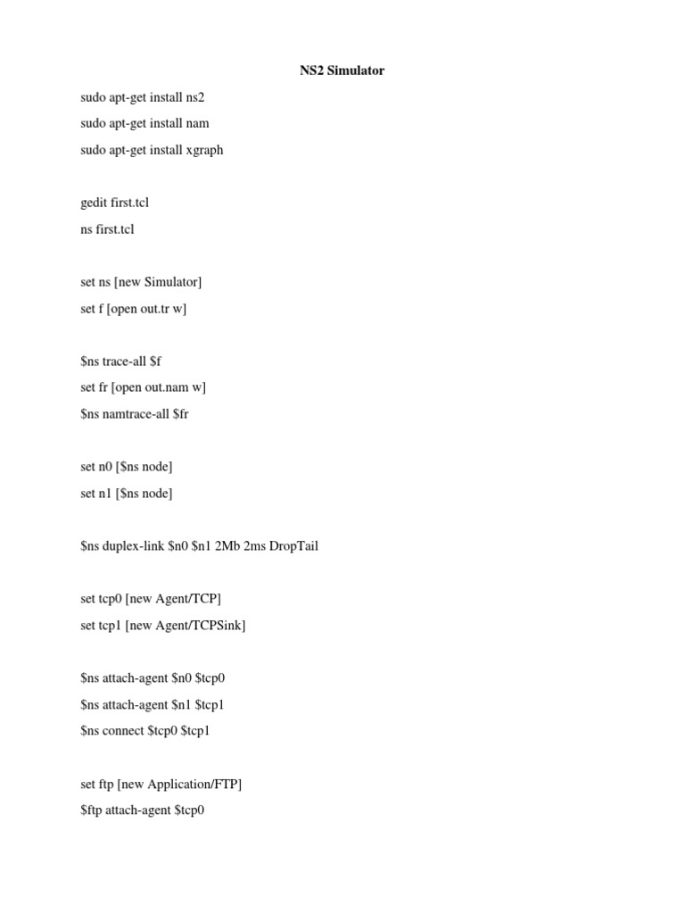 NS2 Simoulator | PDF | Computers
