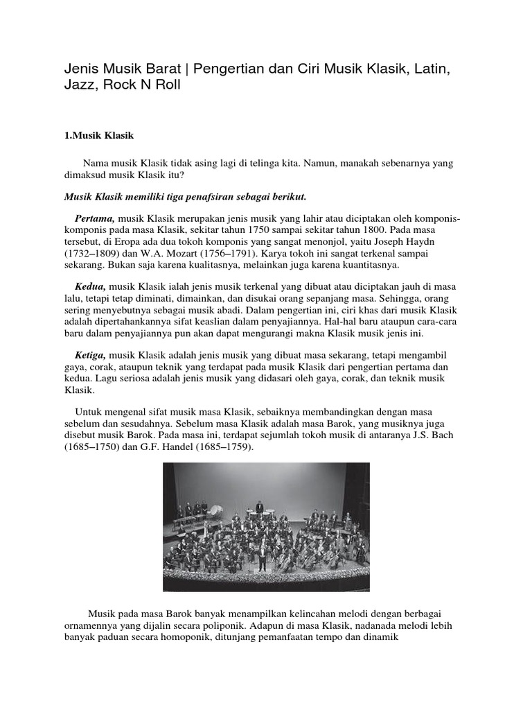 Jenis Musik Barat | PDF