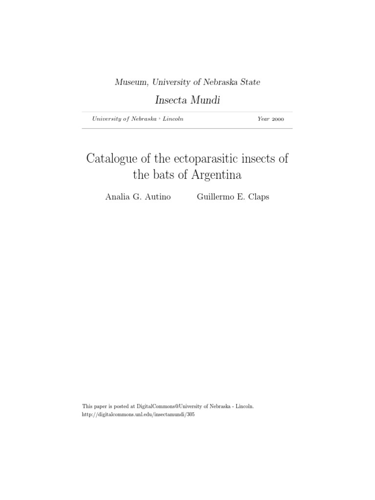 Aut I No 2000 Insects Bats | PDF | Argentina | Organisms
