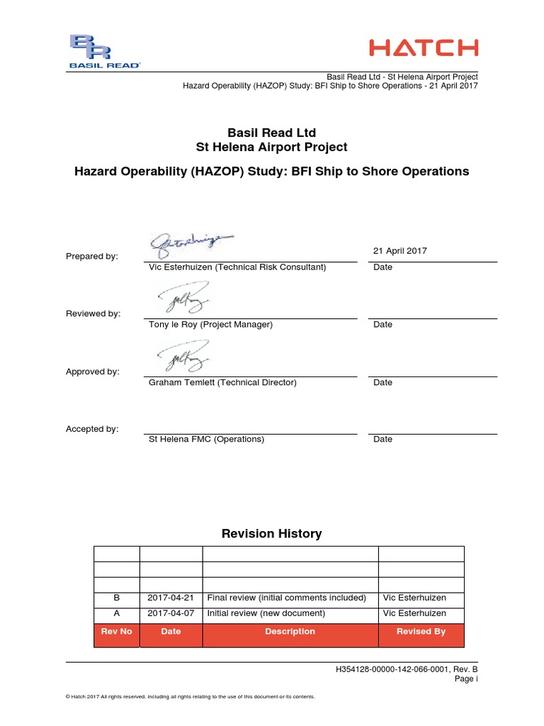HAZOp Report - BFI PDF | Risk | Risk Management