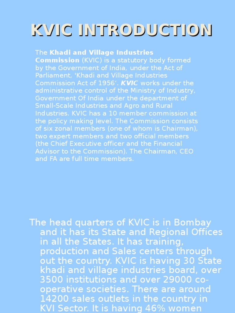 KVIC Introduction | PDF | Economies | Business