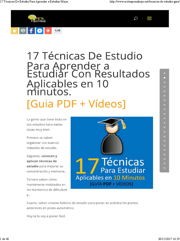 17 Técnicas de Estudio para Aprender A Estudiar Mejor | PDF | Deportes
