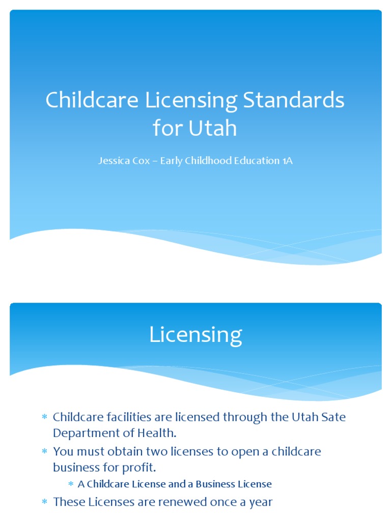 Childcare Licensing Standards For Utah | PDF | Day Care | Child Care