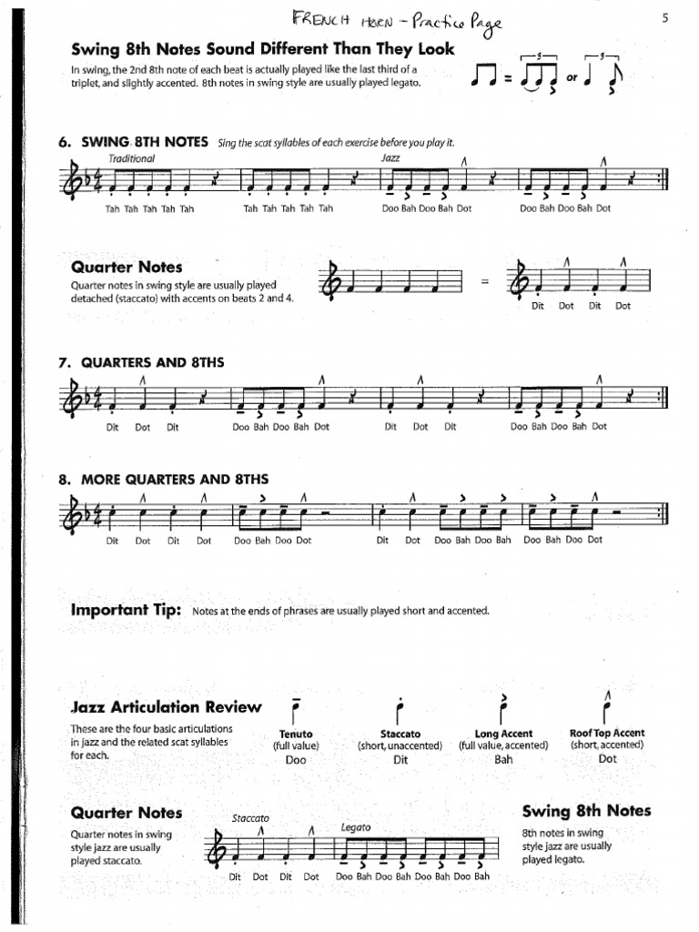 Scat Jazz Articulation | PDF | Singing | Jazz Music