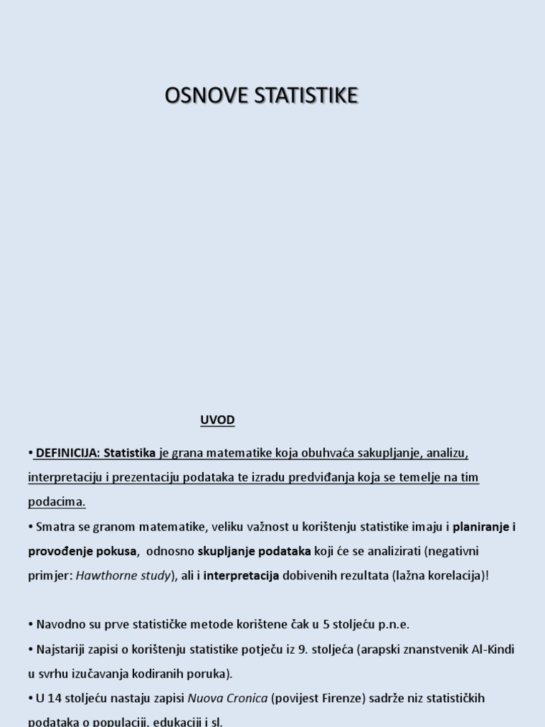 Osnove Statistike | PDF